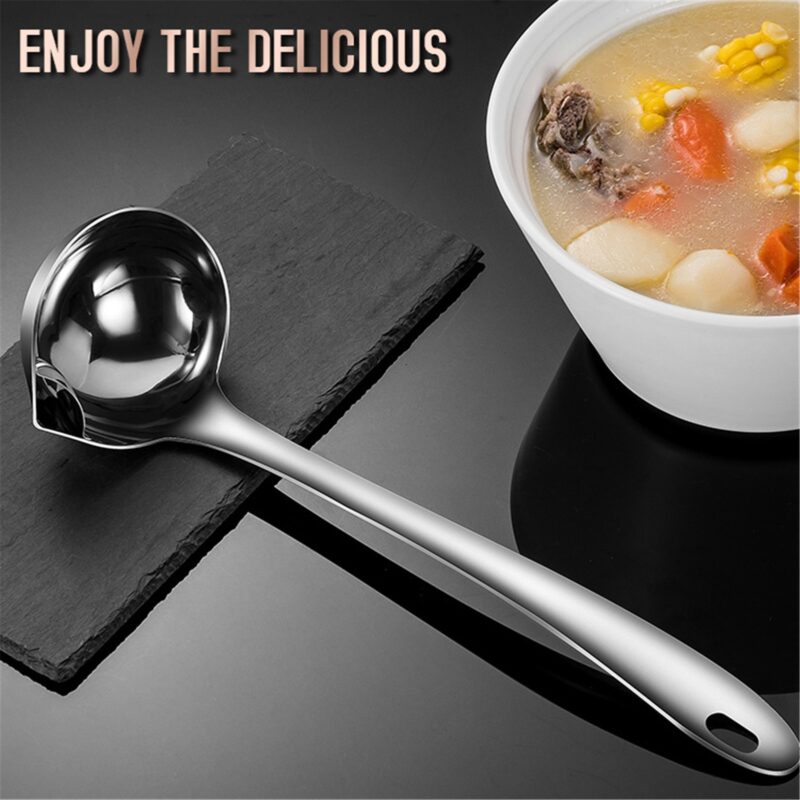 Oil Fat Grease Separating Stainless Steel Soup Ladle Serving Spoon ...